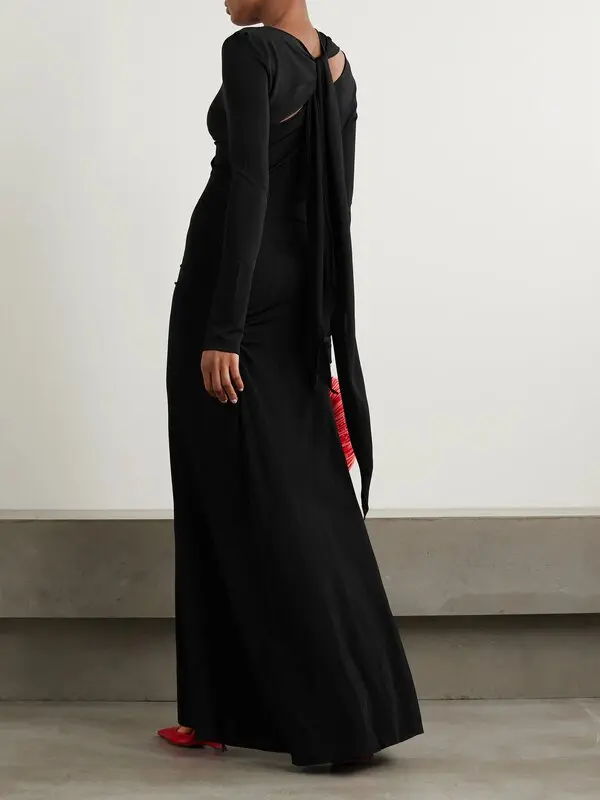 Victoria Beckham Twist-front Cutout Stretch-jersey Gown