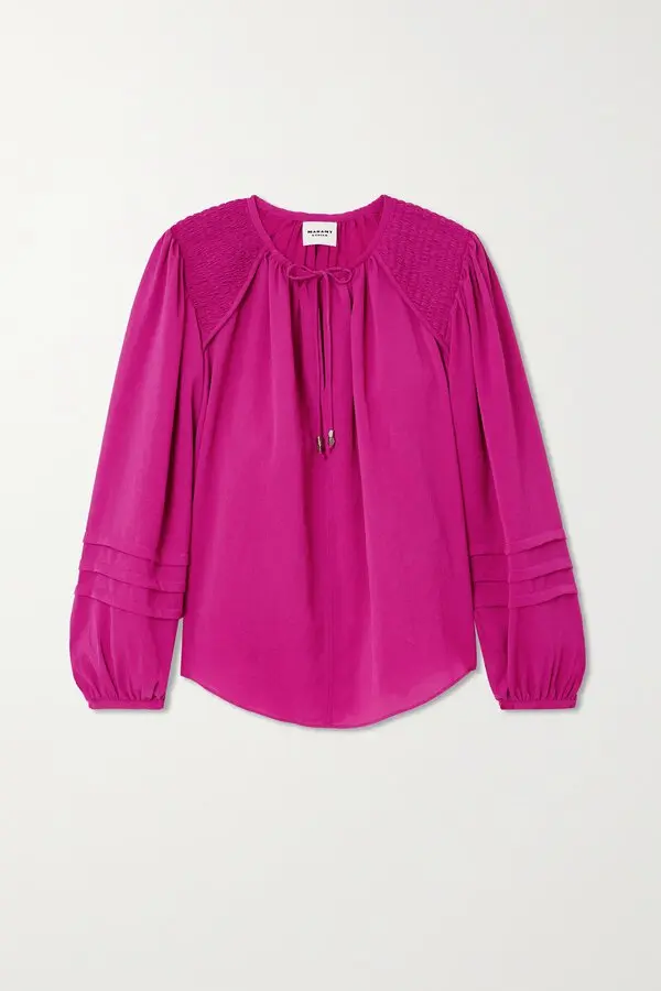 MARANT ETOILE Lamaya Crepe Blouse - Pink