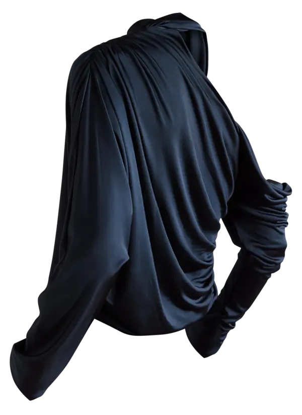 GOLDSIGN The Holden Asymmetric Draped Jersey Bodysuit