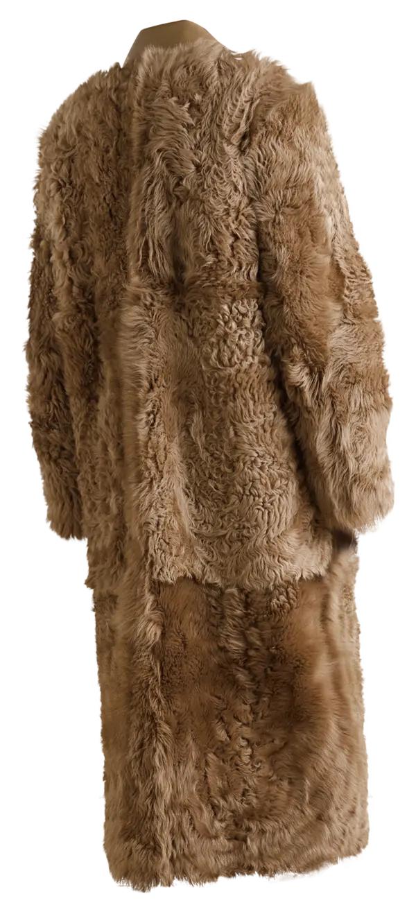 TOTEME Net Sustain Leather-trimmed Shearling Overcoat