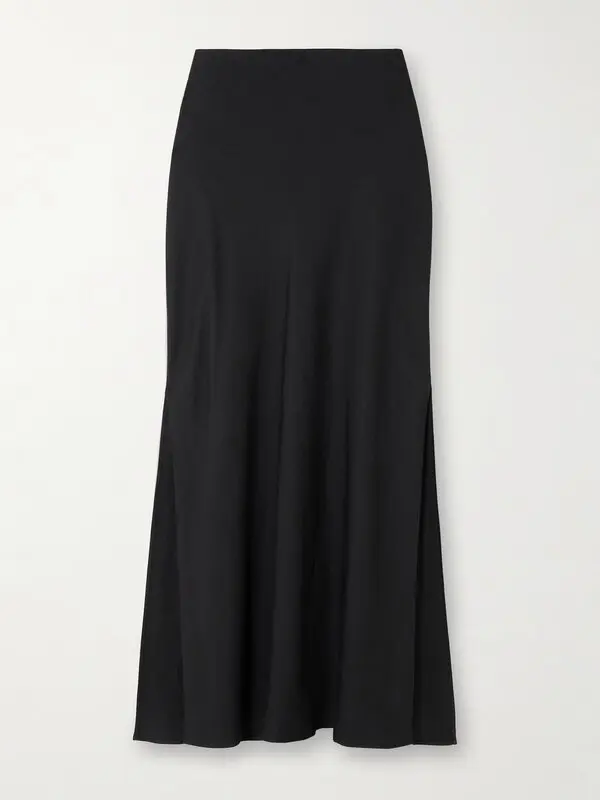 Brunello Cucinelli Crepe Maxi Skirt - Black