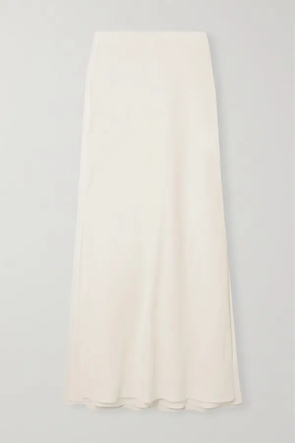 Brunello Cucinelli Crepe Maxi Skirt - White