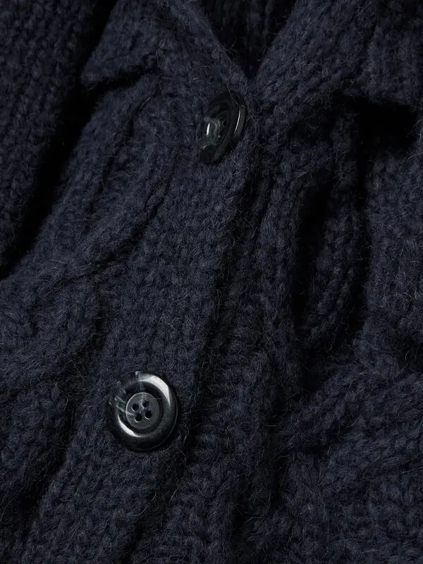 DÔEN Holland Cape-effect Cable-knit Alpaca-blend Cardigan