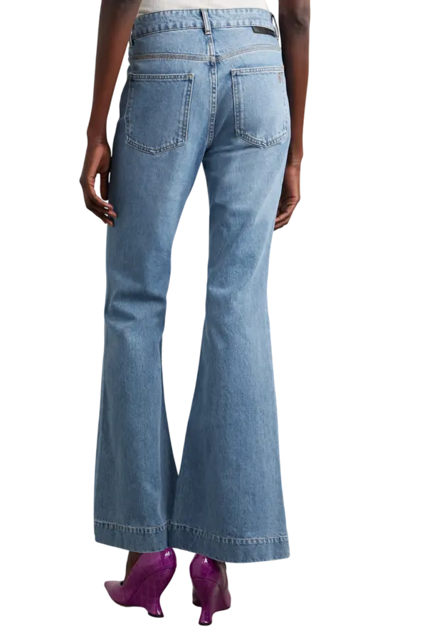Stella McCartney Net Sustain Iconic Chain-embellished Flared Jeans - Blue