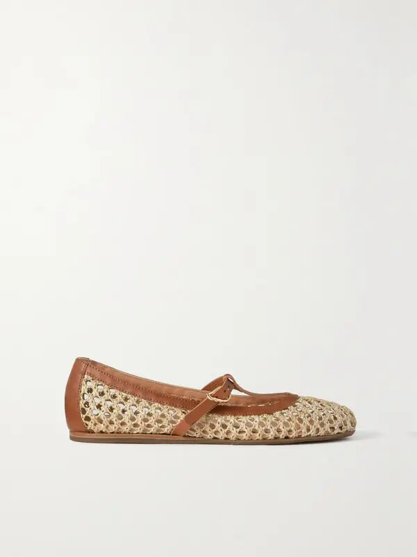 ANCIENT GREEK SANDALS Aerati Woven Raffia Ballet Flats - Neutrals