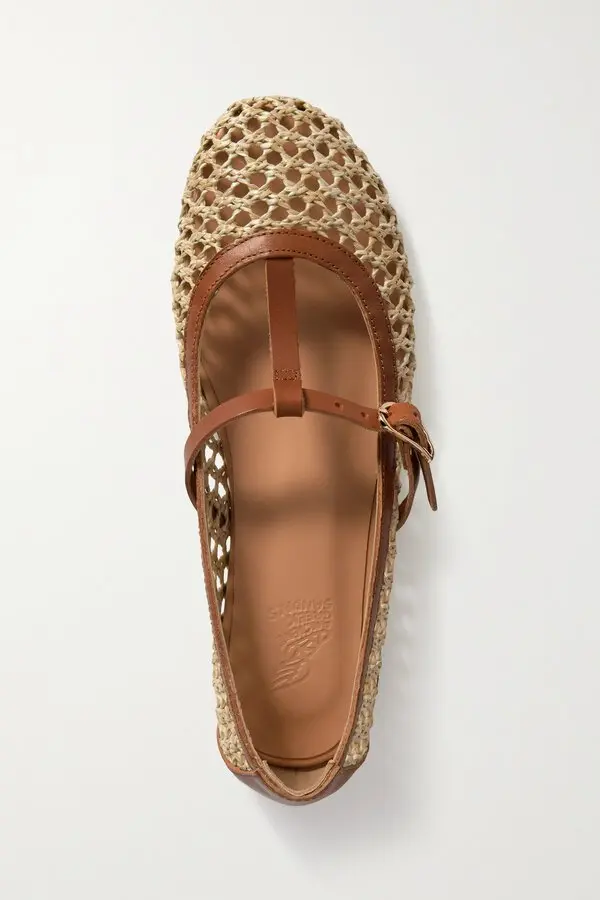 ANCIENT GREEK SANDALS Aerati Woven Raffia Ballet Flats - Neutrals