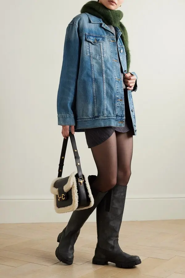 GANNI Net Sustain Tint Oversized Organic Denim Jacket