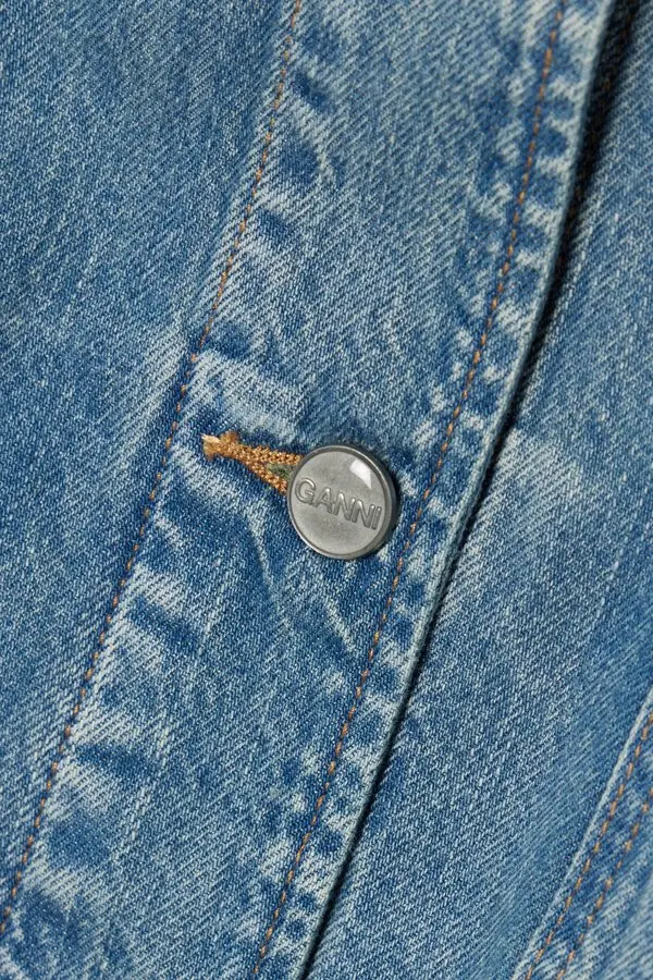 GANNI Net Sustain Tint Oversized Organic Denim Jacket
