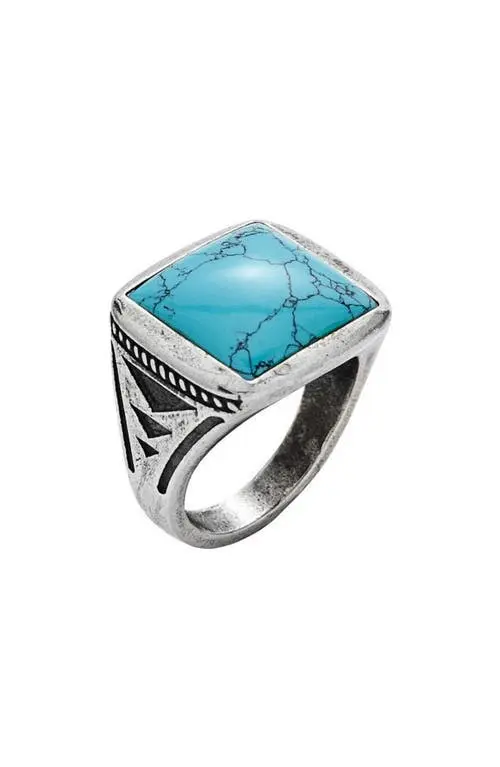 DEGS & SAL Sterling Silver Ring With Inlay - Turquoise