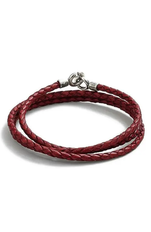 DEGS & SAL Braided Wrap Bracelet - Saddle