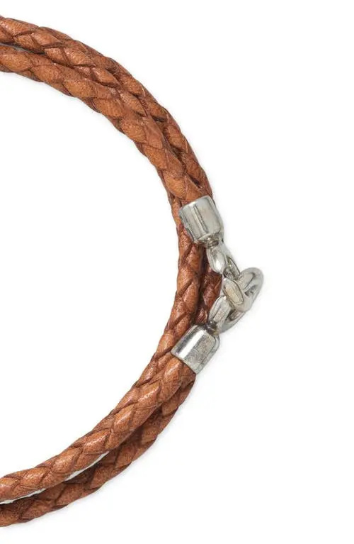 DEGS & SAL Braided Wrap Bracelet - Saddle