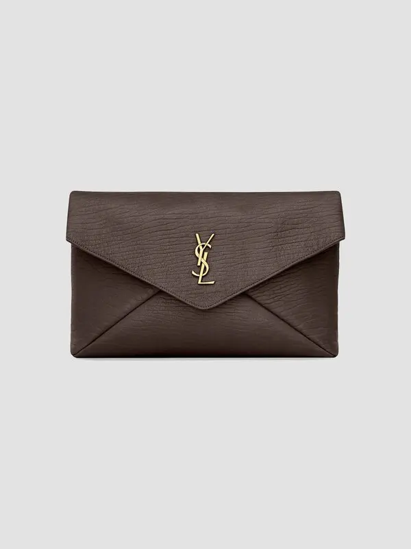 Saint Laurent Cassandre Envelope Pouch - Santal