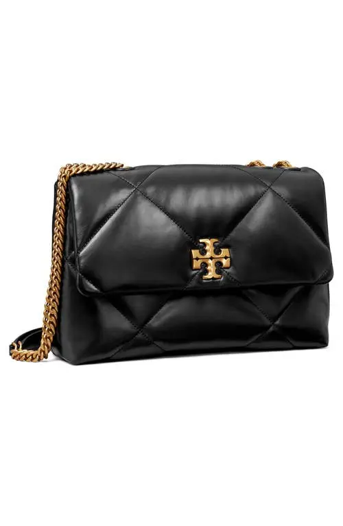 Tory Burch Kira Diamond Quilted Leather Convertible Shoulder Bag - Black
