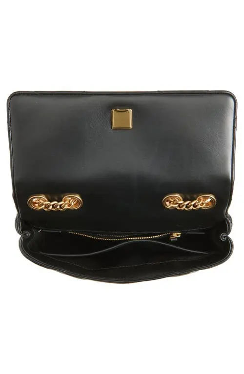 Tory Burch Kira Diamond Quilted Leather Shoulder Bag - Black