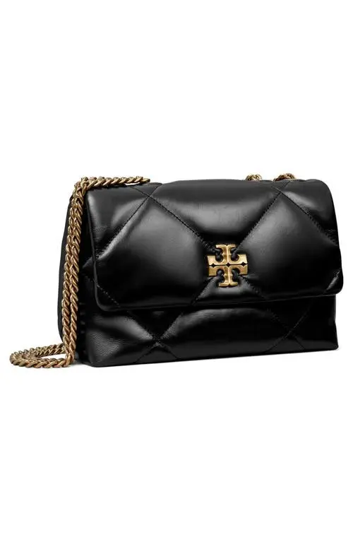 Tory Burch Kira Diamond Quilted Leather Shoulder Bag - Black