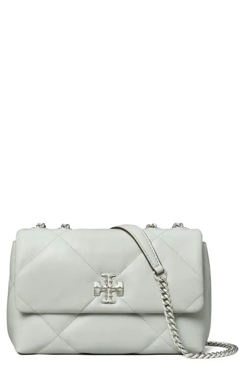Tory Burch Kira Diamond Quilted Leather Shoulder Bag - Light Titanium