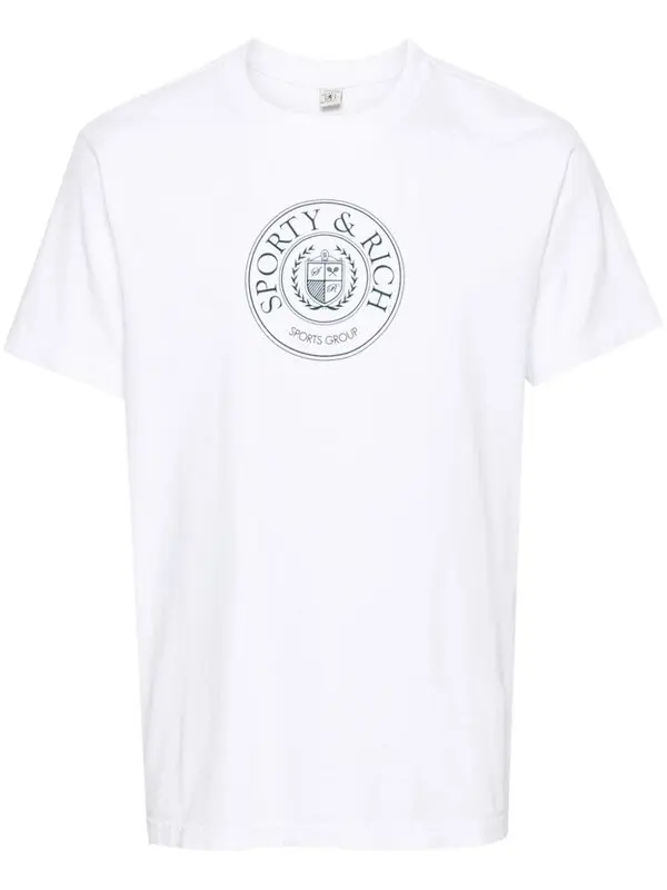Sporty & Rich Connecticut Crest Cotton T-shirt