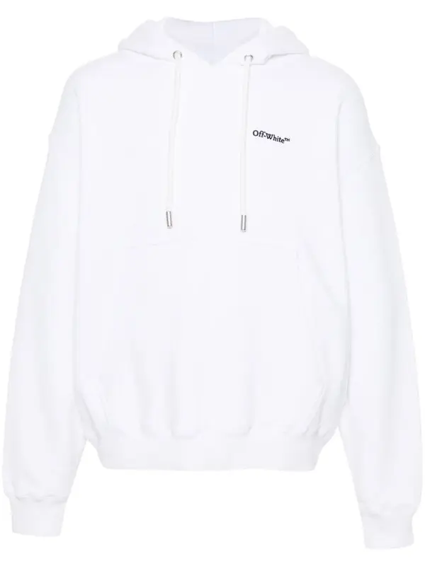 Off-White Logo-embroidered Organic Cotton Hoodie
