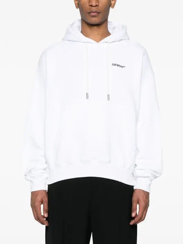 Off-White Logo-embroidered Organic Cotton Hoodie
