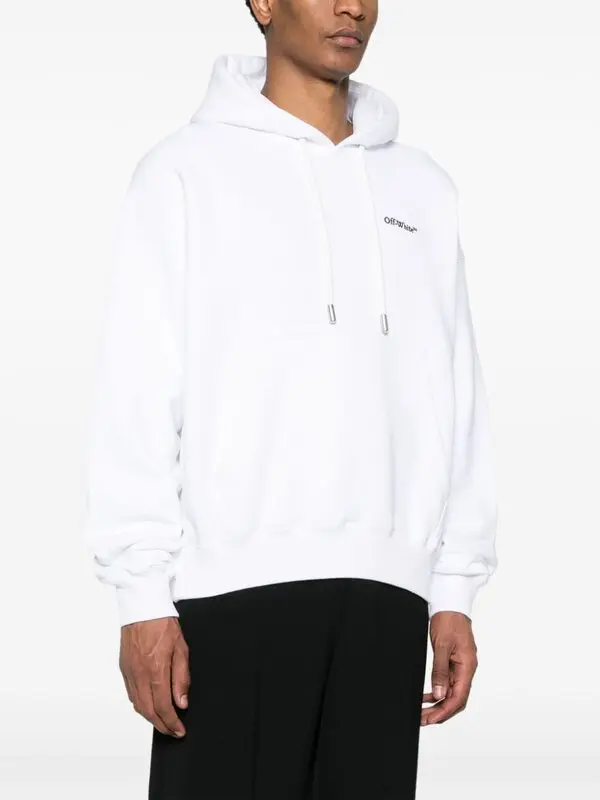 Off-White Logo-embroidered Organic Cotton Hoodie