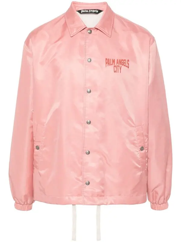 Palm Angels Logo Print Gabardine-weave Jacket