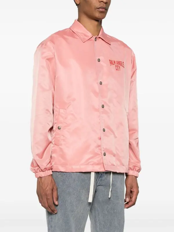 Palm Angels Logo Print Gabardine-weave Jacket
