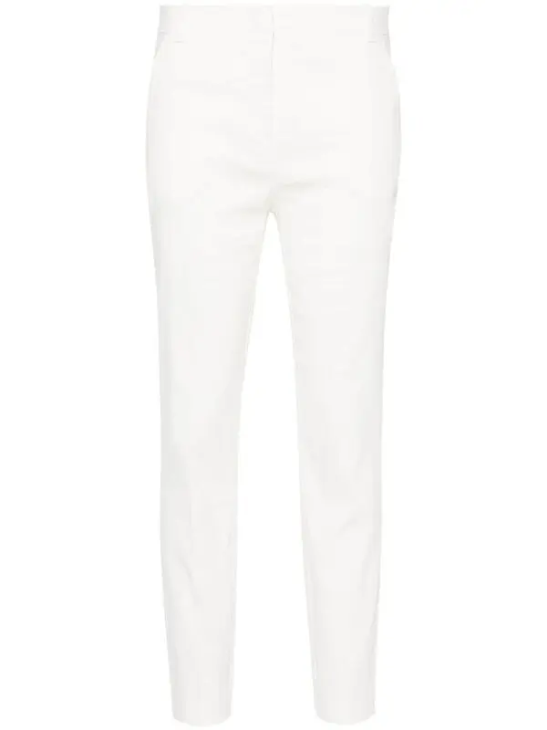Pinko Pressed-crease Tapered Trousers - White