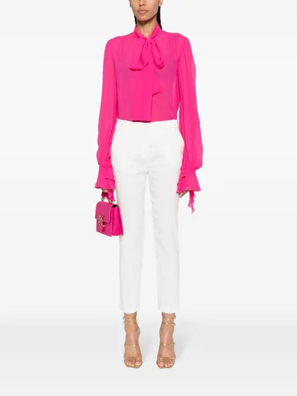 Pinko Pressed-crease Tapered Trousers - White
