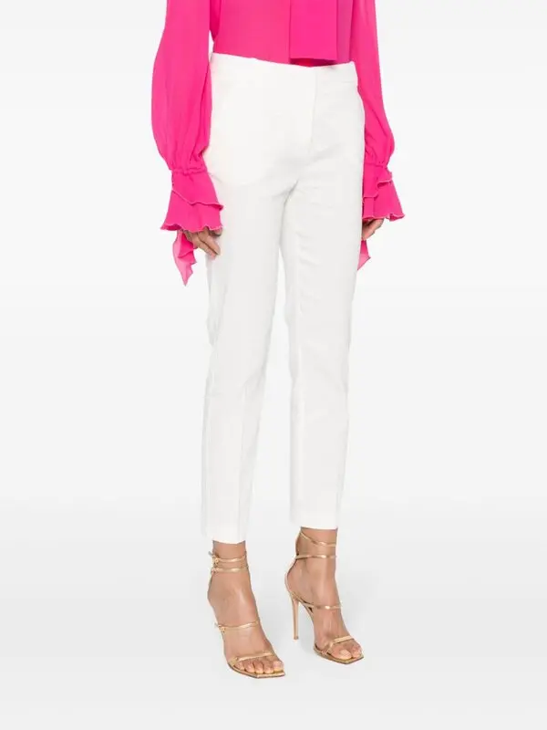 Pinko Pressed-crease Tapered Trousers - White