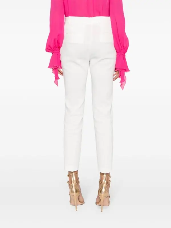 Pinko Pressed-crease Tapered Trousers - White