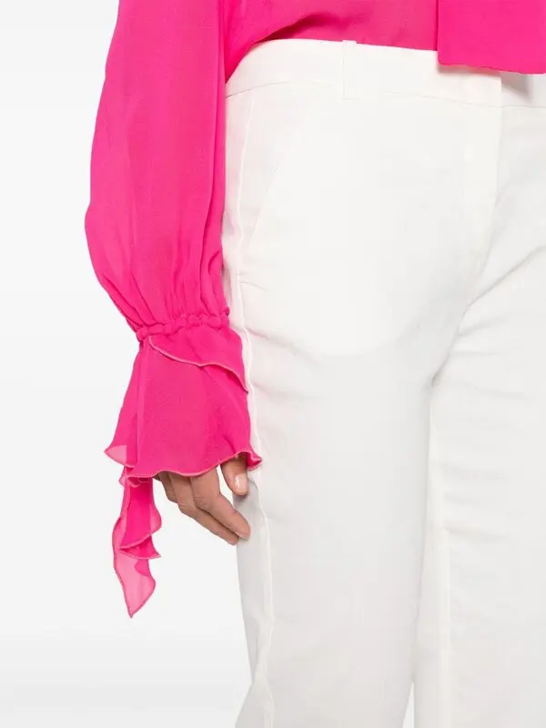 Pinko Pressed-crease Tapered Trousers - White