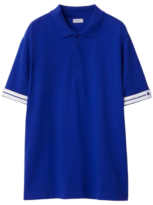 Burberry Cotton Piqué Polo Shirt - Blue