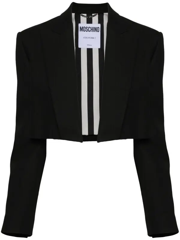 Moschino Open-front Cropped Blazer - Black