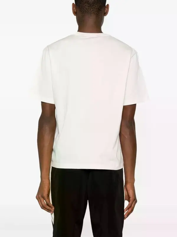 Palm Angels Logo-embroidered Cotton T-shirt - Neutrals