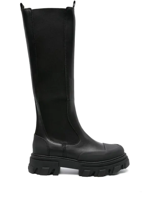 GANNI Knee-high Chelsea Boots - Black