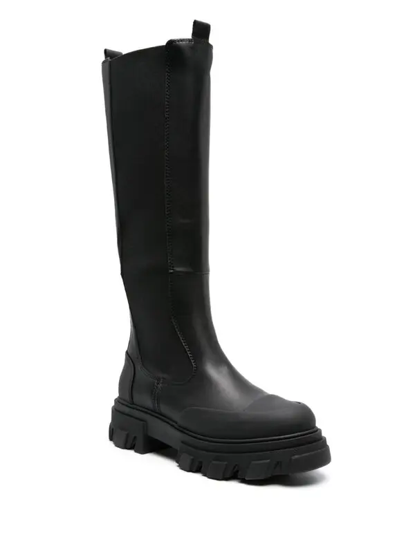GANNI Knee-high Chelsea Boots - Black