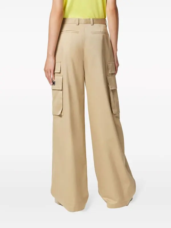Versace High-waisted Wide-leg Trousers - Neutrals
