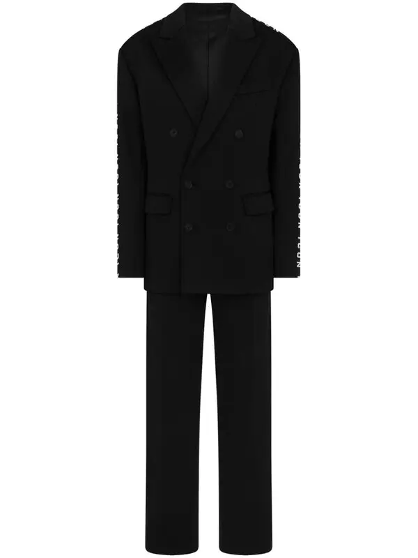 Dsquared2 Double-breast Logo-print Suit - Black