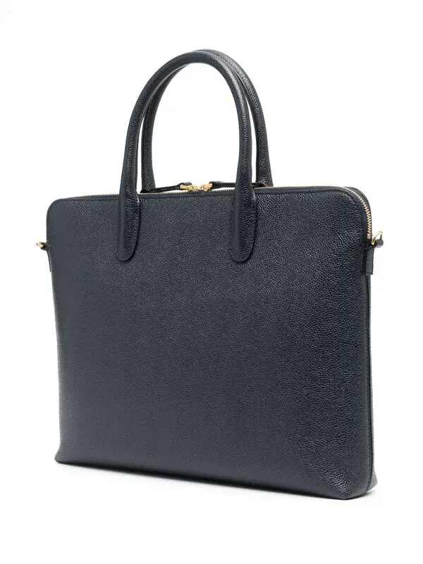 Thom Browne 4-bar Stripe Pebbled-leather Briefcase
