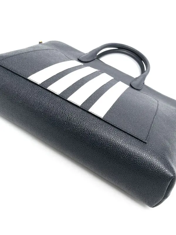 Thom Browne 4-bar Stripe Pebbled-leather Briefcase