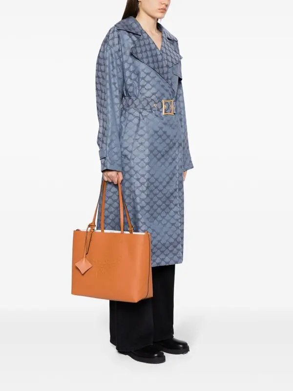 Mcm Himmel Medium Leather Tote - Brown