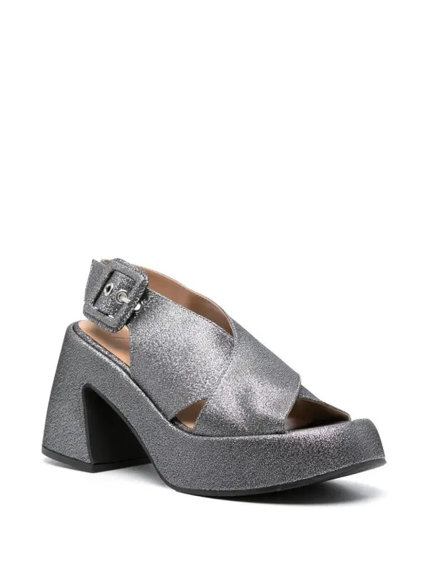 GANNI 95mm Glitter Platform Sandals