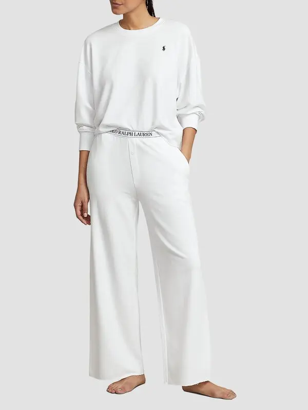 Polo Ralph Lauren French Terry 2-piece Pajama Set - White Cloud