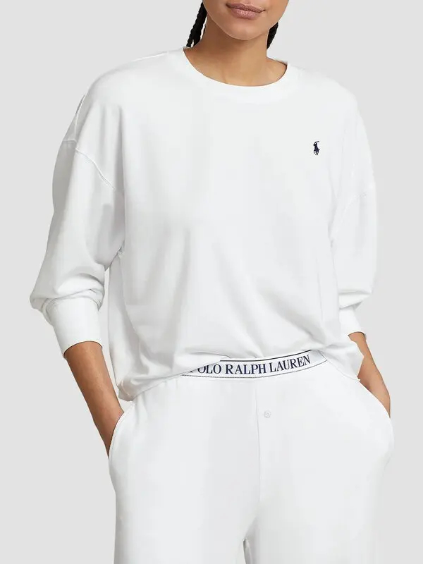 Polo Ralph Lauren French Terry 2-piece Pajama Set - White Cloud