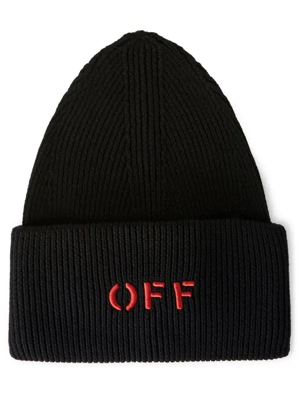 Off-White 2024 Lunar New Year Logo-embroidered Beanie - Black
