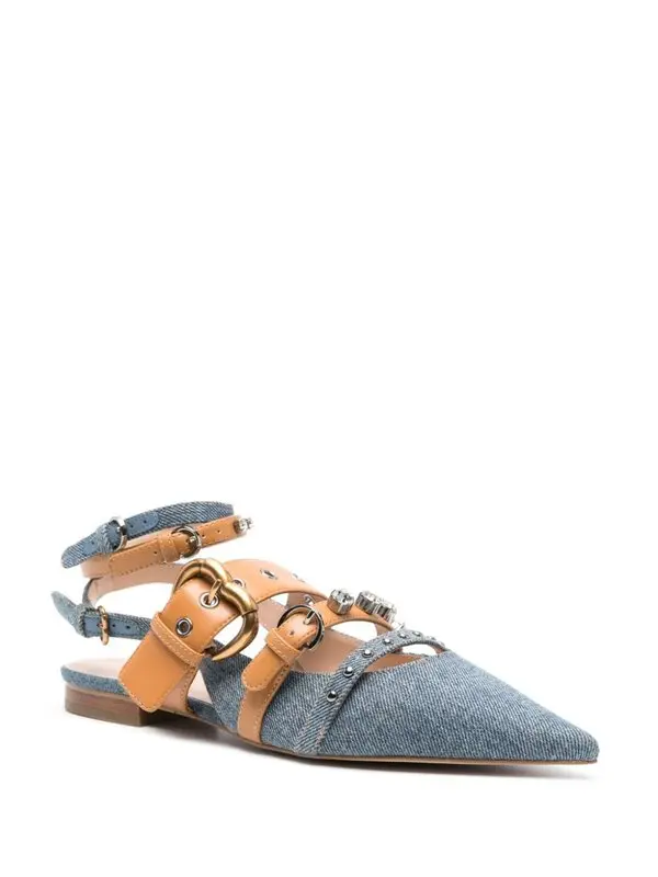 Pinko Gem-embellished Mules - Blue