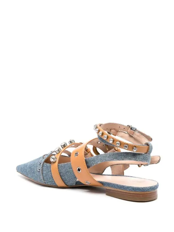 Pinko Gem-embellished Mules - Blue