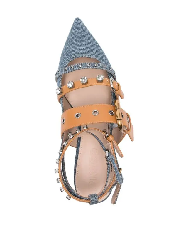 Pinko Gem-embellished Mules - Blue