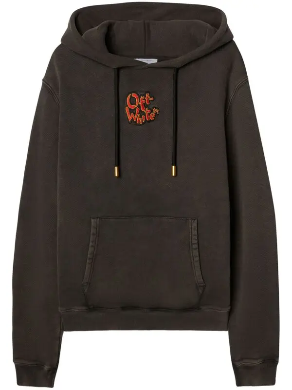 Off-White 2024 Lunar New Year Arrows Cotton Hoodie - Black