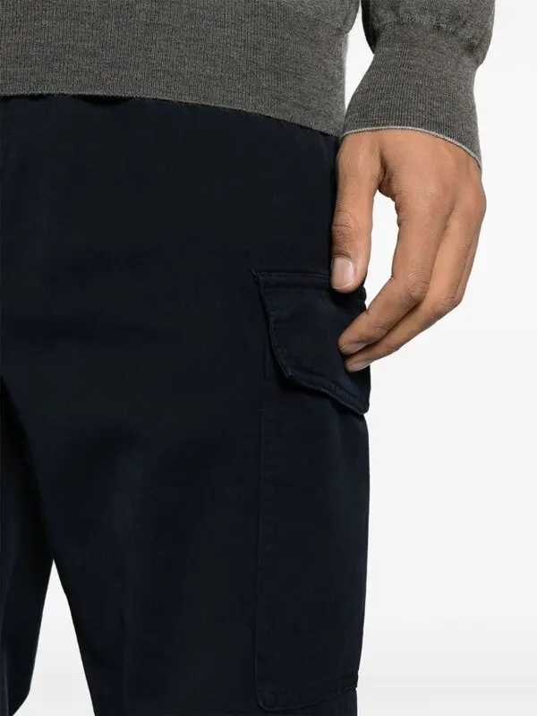 Brunello Cucinelli Cargo-pockets Cotton Trousers - Blue